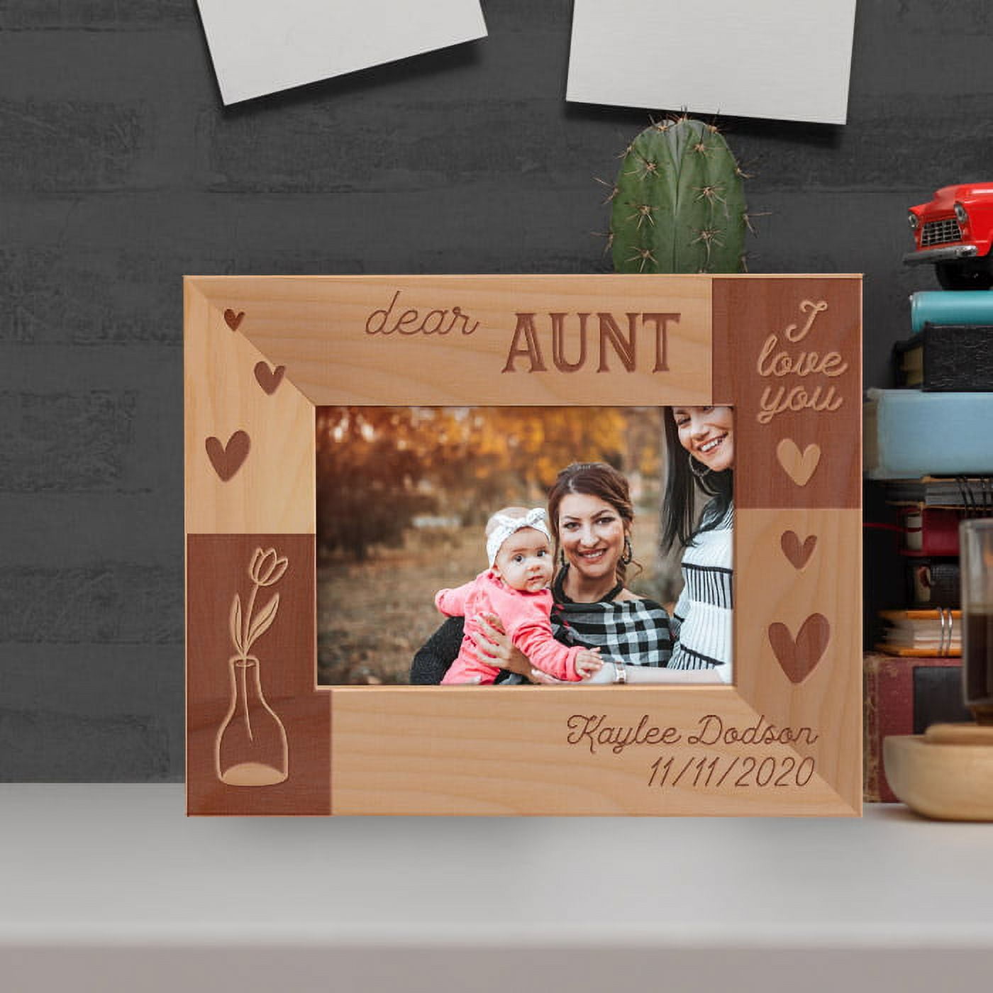 Dear Aunt I Love You Personalized Wooden Frame-5" x 3 1/2" Brown ...
