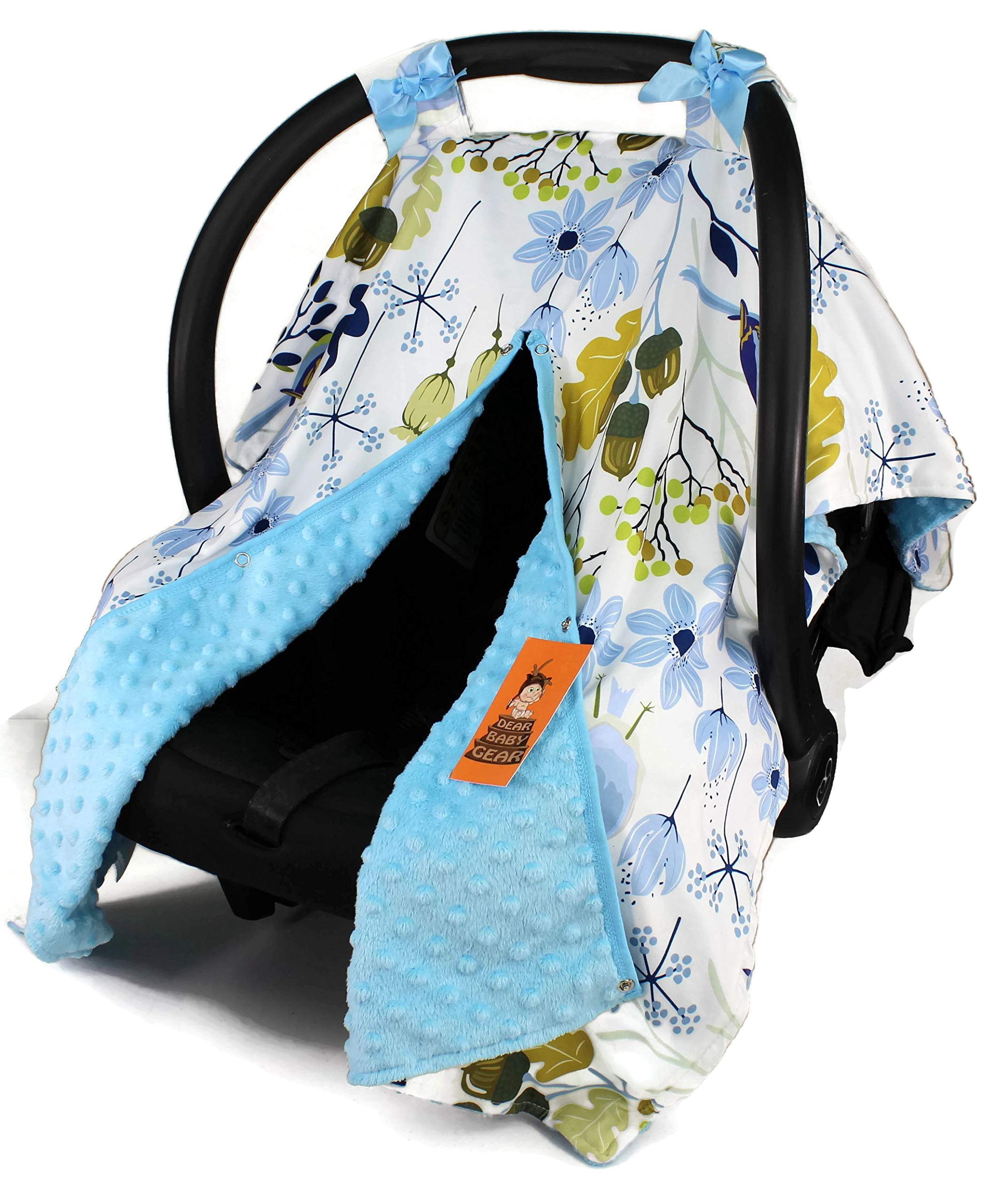 Dear Baby Gear Baby Car Seat Canopy Cover, Acorns, Trees, Birds, and ...