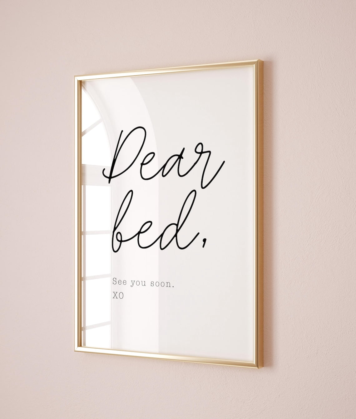 Dear Bed Quote Poster Cute Bedroom Wall Art Girl Apartment Decor Above ...