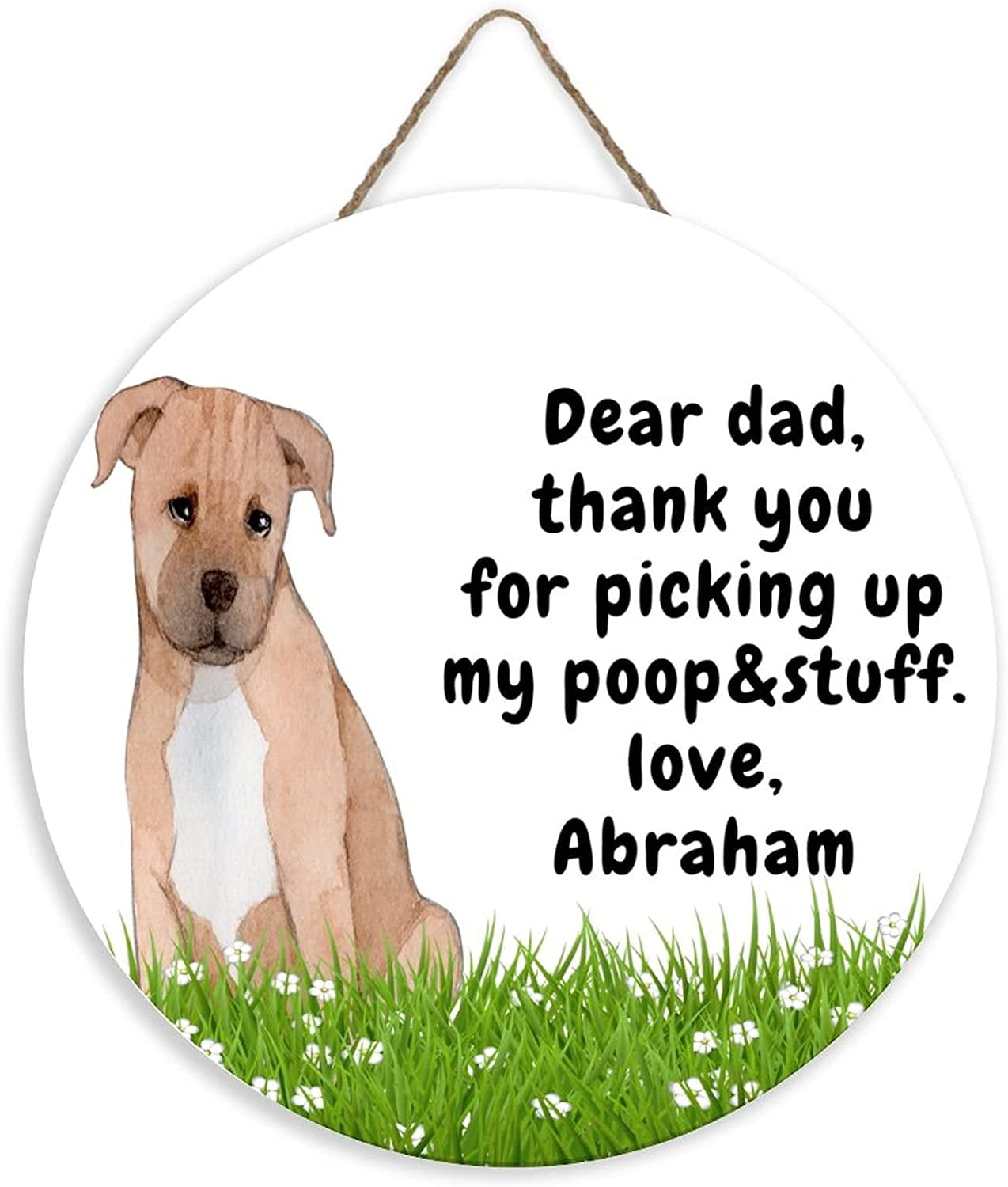 Dear Dad Thank You for Picking Up My Poop and Stuff Door Hanger Funny ...