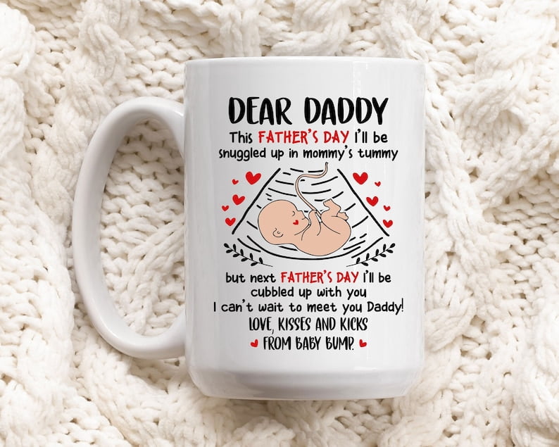 Dear Daddy Happy Father's Day Coffee Mug, Father Gift Mug, Cute Baby ...