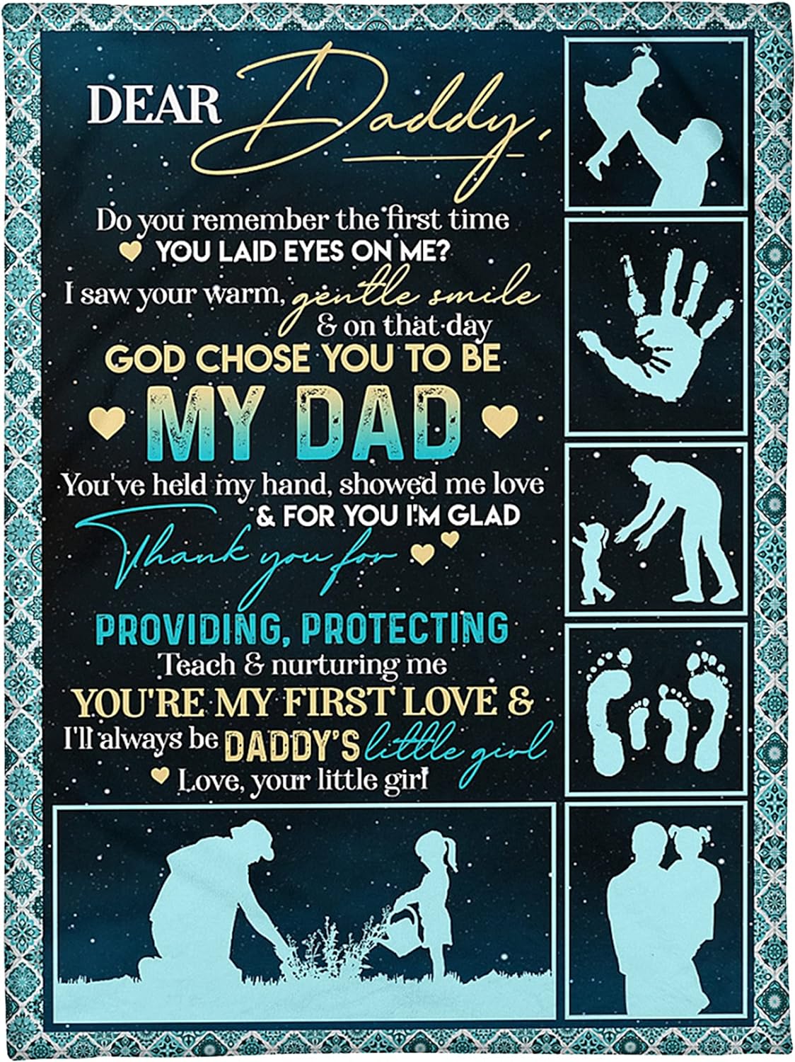 Dear Daddy Metal Signs God Chose You To Be My Dad Posters Fathers Day ...