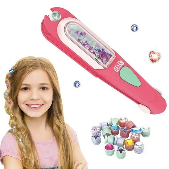 Hair Gem Stamper Kit Kids Rhinestones Hair Accessory Set for Girls Ages ...