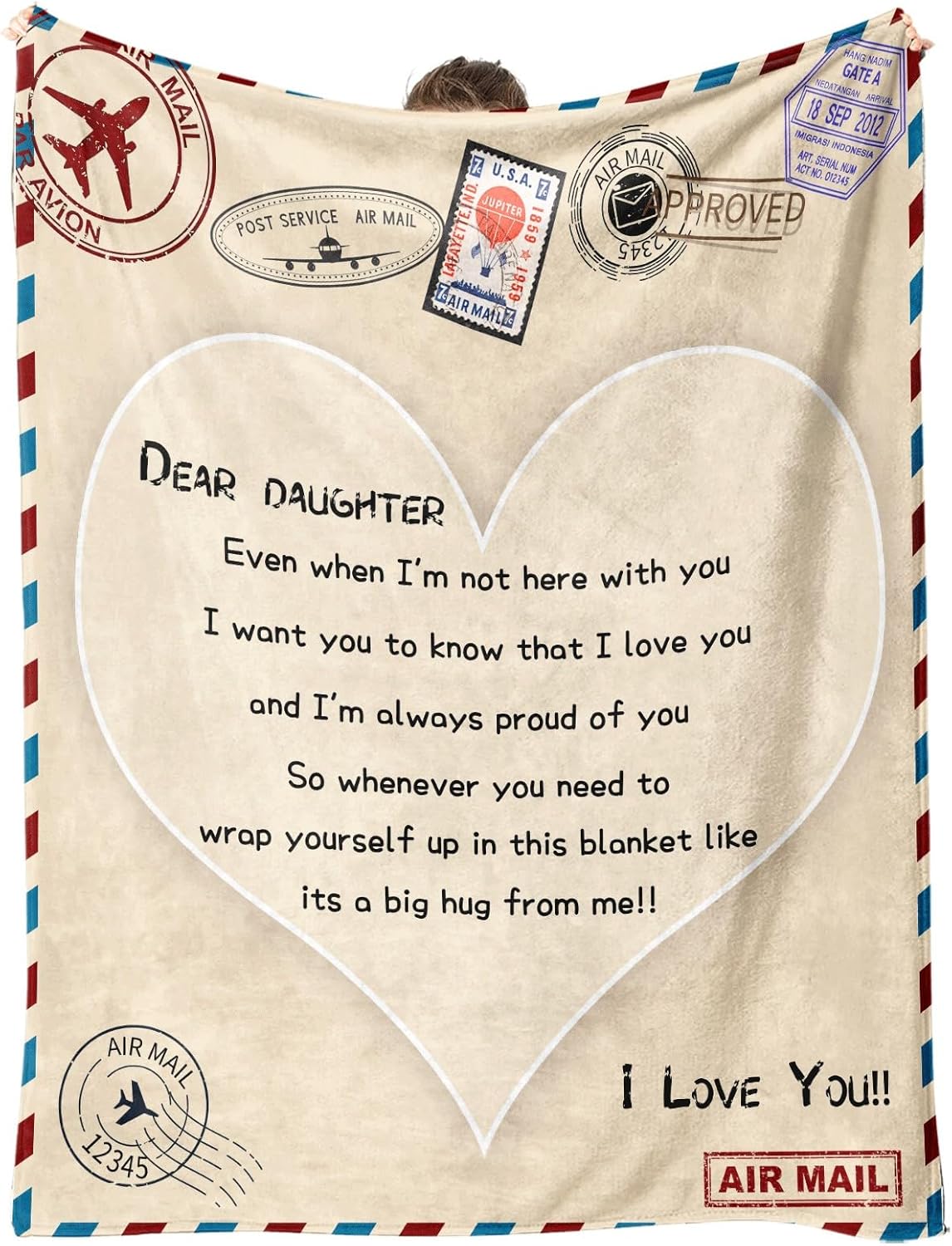 Dear Daughter Hug in a Blanket - 60"x50" Letter-Style Blessing Gift ...