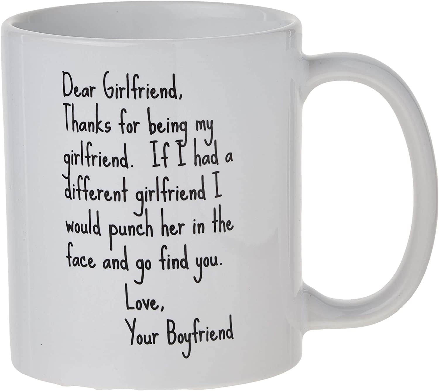 Dear Girlfriend Punch Mug Face Punch 11 oz. Best Funny Inappropriate ...