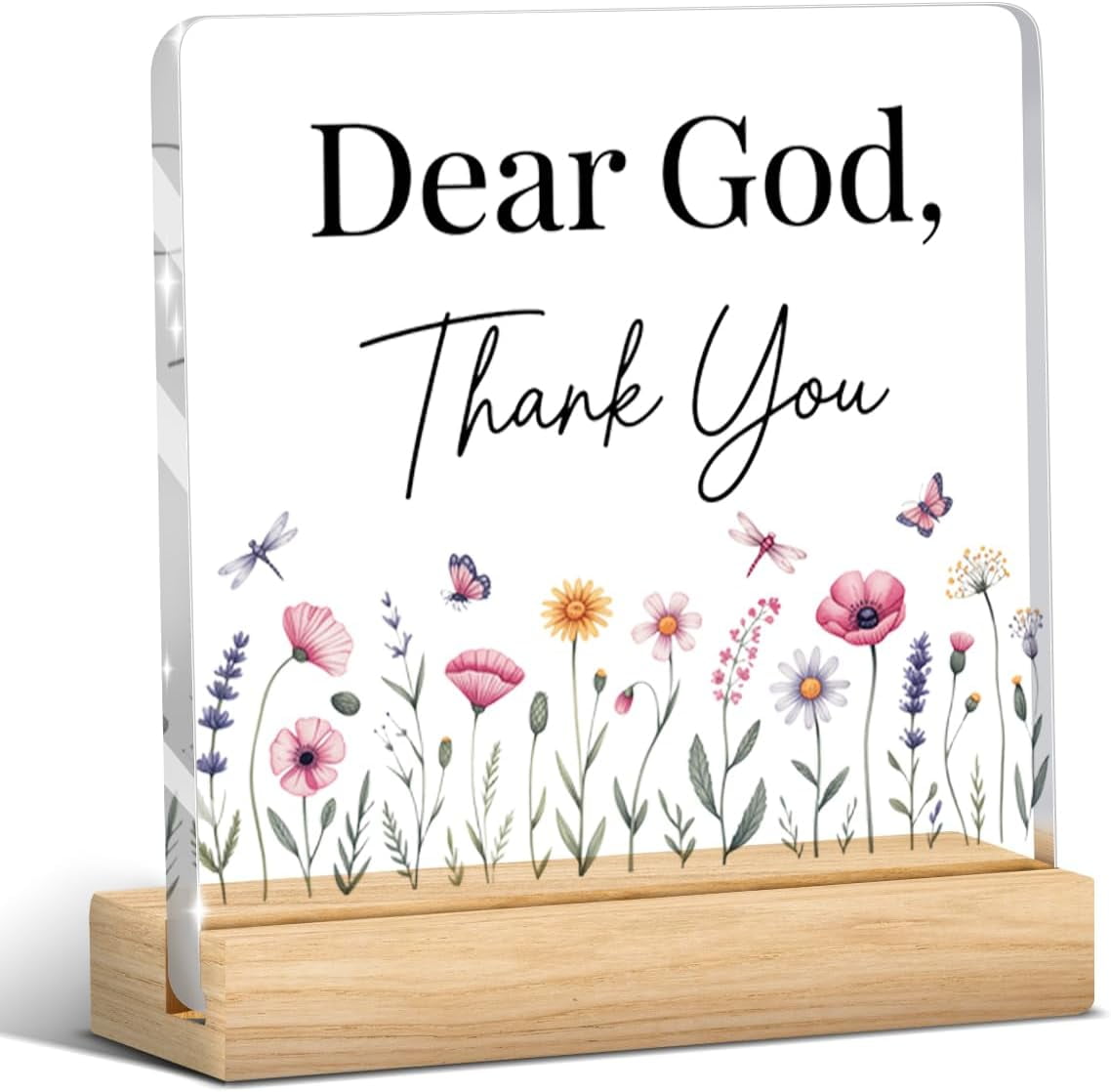 Dear God Thank You Decor Signs, Wildflowers Acrylic Sign, Bathroom ...