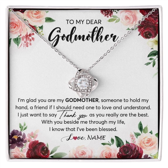 Dear Godmother Love Necklace, Gold Love Knot Necklace - Walmart.com