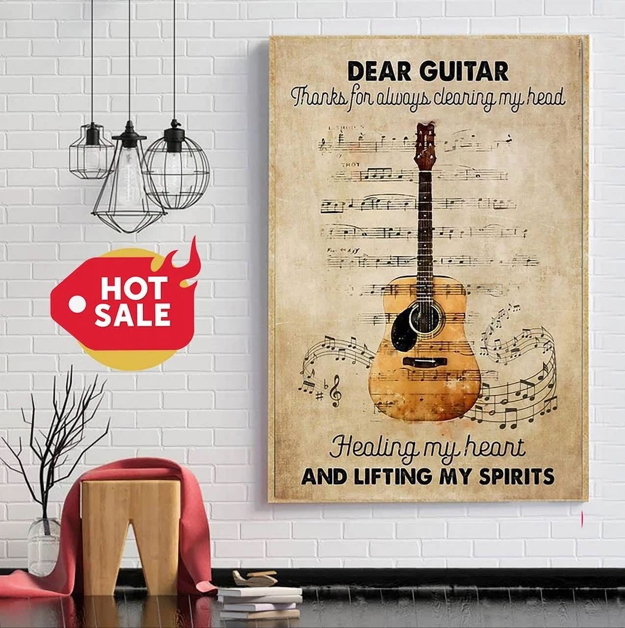 Dear Guitar Thanks For Always Cleaning My Head NO FRAMED POSTER Home ...