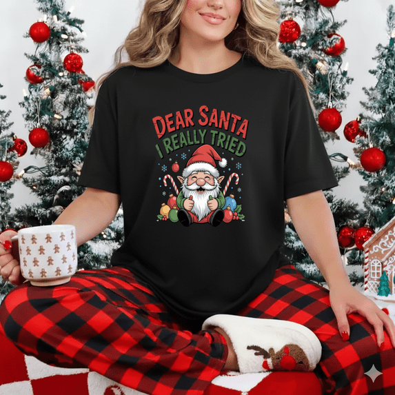 Dear Holiday I Really Tried Funny Festive Family Humor Quote Art Unisex ...