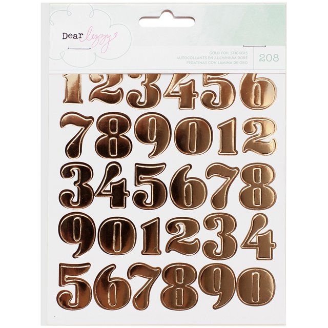 Dear Lizzy Fine & Dandy Sticker Book, 6/Pages, Gold Foil Numbers ...