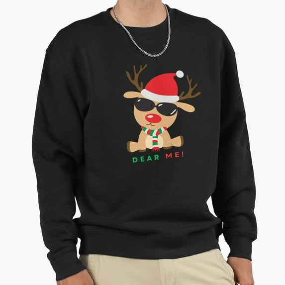 Dear Me Merry Christmas Cute Cool Reindeer Graphic Unisex Sweatshirt ...