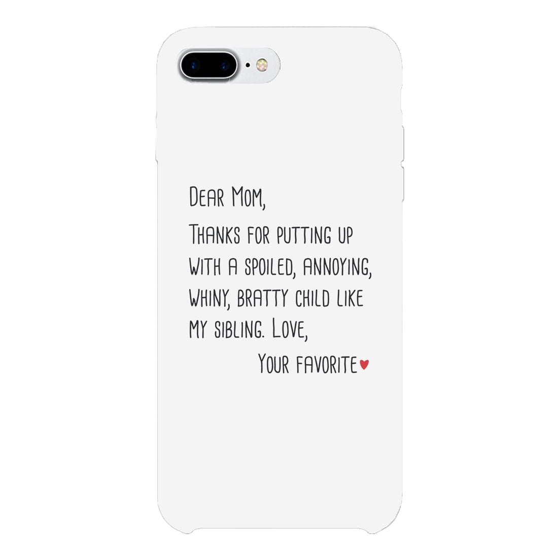 Dear Mom Case White Phone Cover For Mothers Day Gift Funny Sibling ...