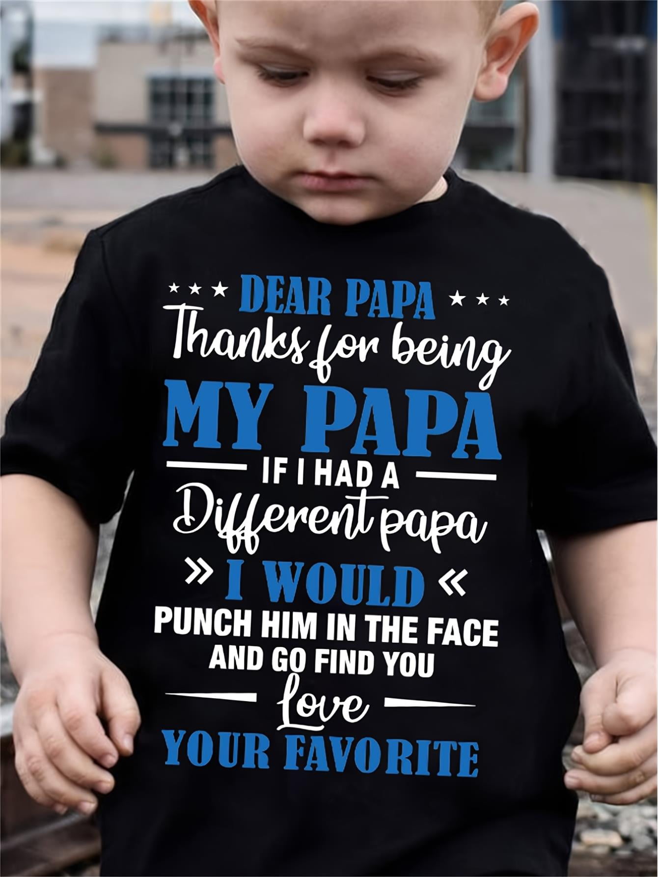 Dear Papa Thanks For Being My Papa Print Boy's T-shirt Cute Short ...