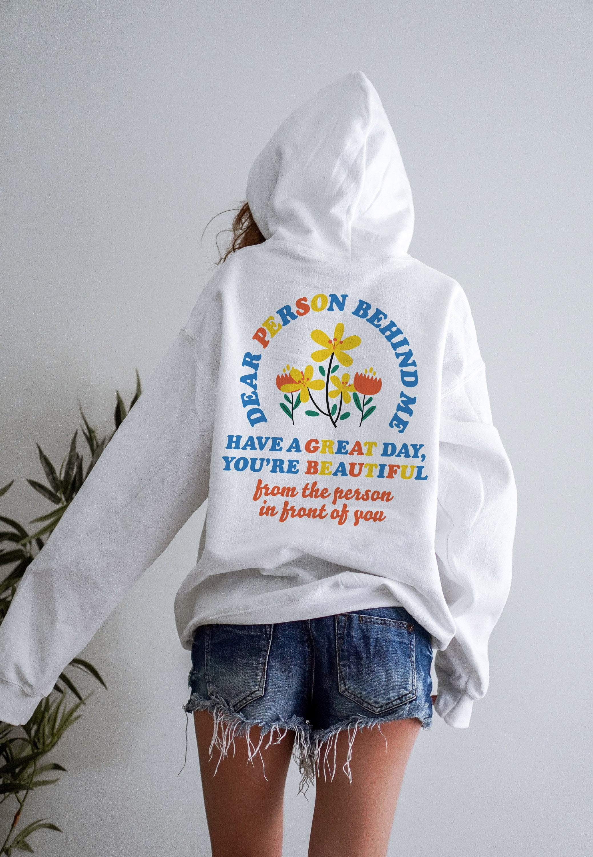 Dear Person Behind Me Back Print T-Shirt, Cute Fall Aesthetic Floral ...