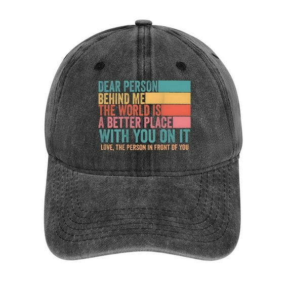 Dear Person Behind Me Charcoal Hat Adjustable Funny Fashion Unisex ...
