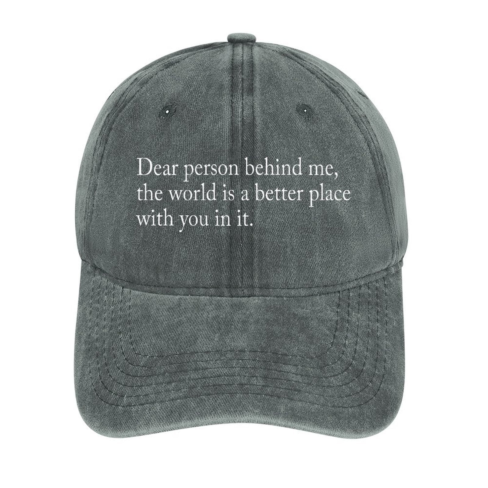 Dear Person Behind Me Gray Hat Adjustable Funny Fashion Unisex Baseball ...