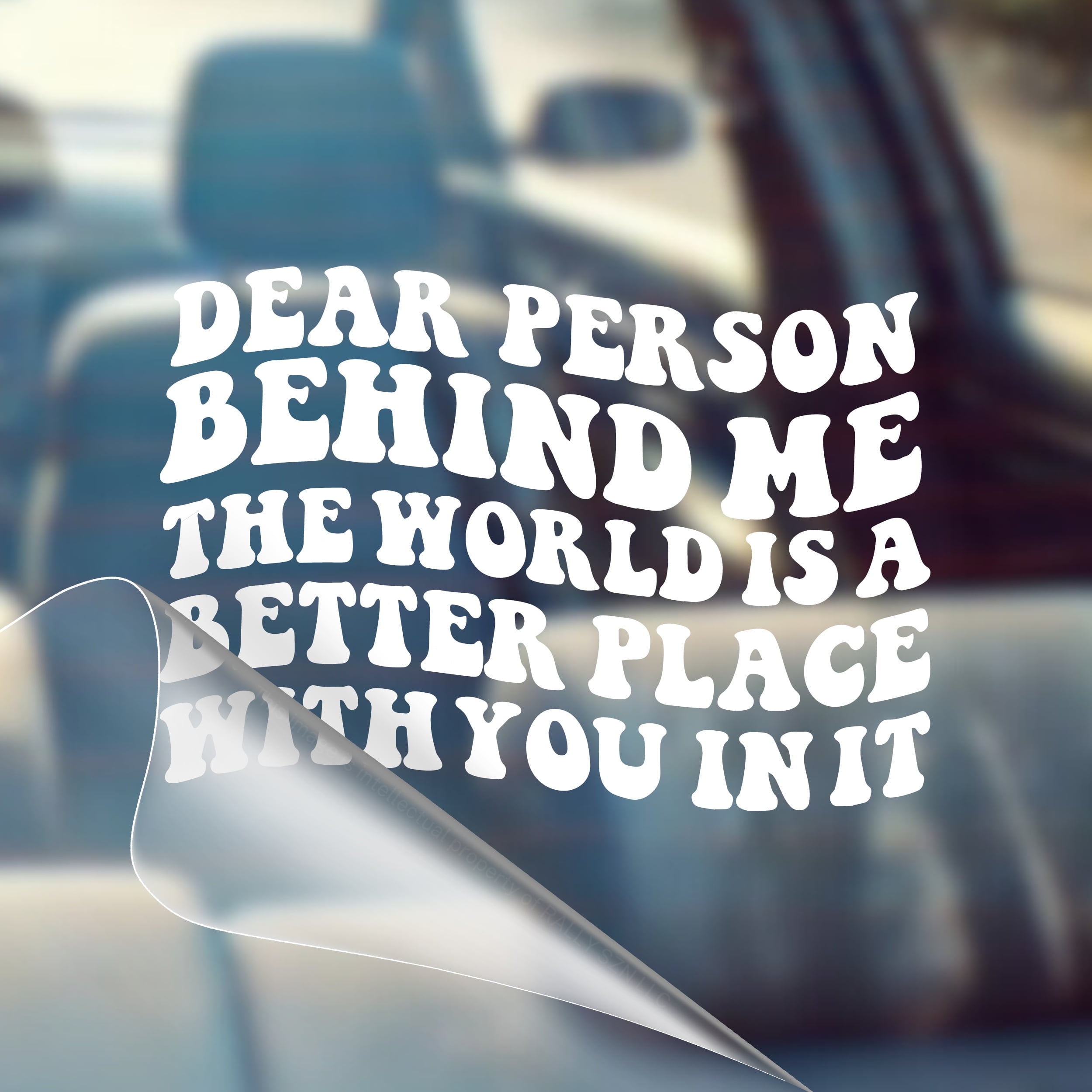 Dear Person Behind Me, The World is A Better Place with You in It ...