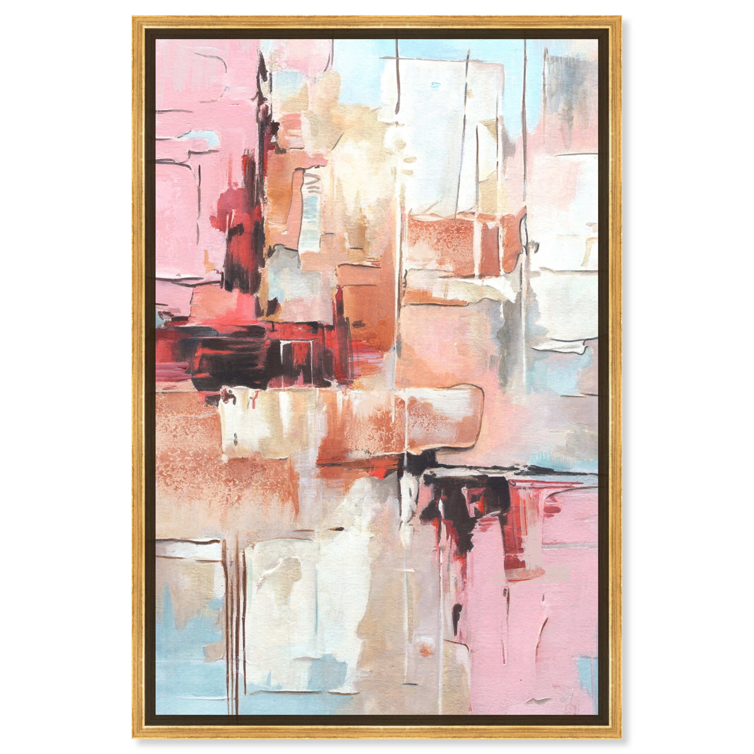 Dear Reminder Boho Elegant Abstract Canvas Wall Art by Art Remedy, Gold ...