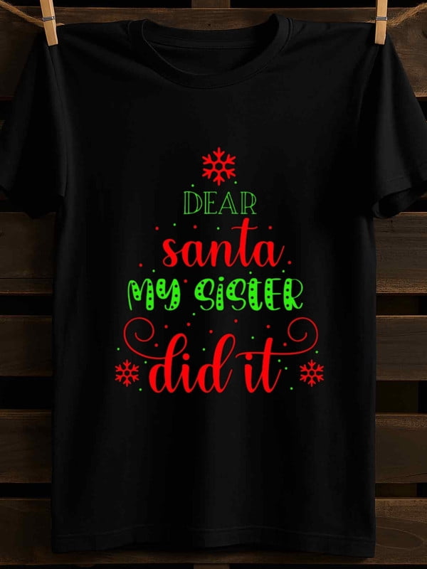 Dear Santa Christmas Christmas t-shirt cotton tshirts men 180G 100% ...