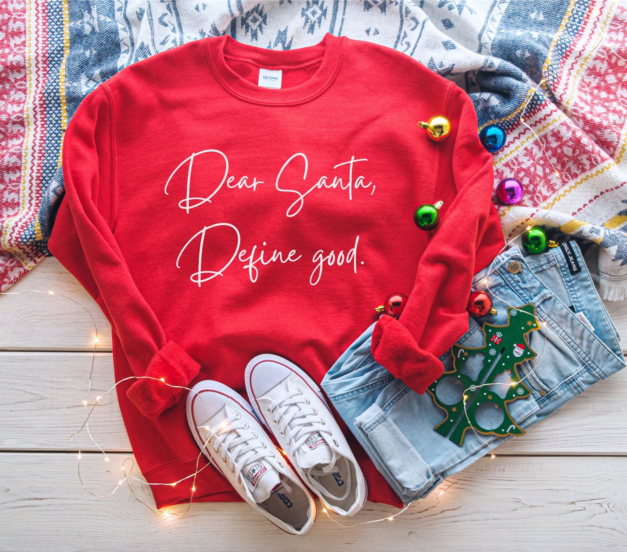 Dear Santa Define Good T-Shirt, Funny Santa T-Shirt, Funny Christmas T ...