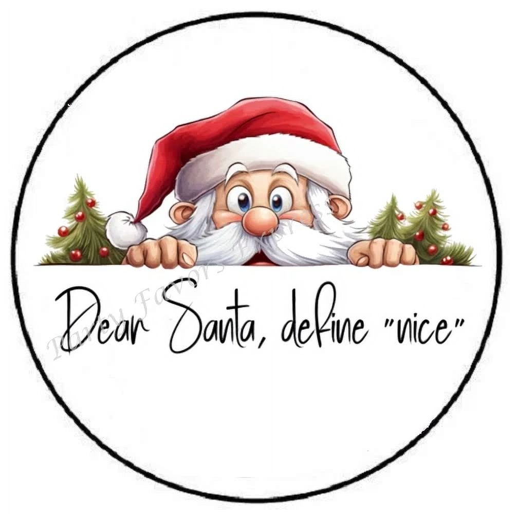 Dear Santa Define Nice Christmas Stickers Party Favors Phone Decal ...