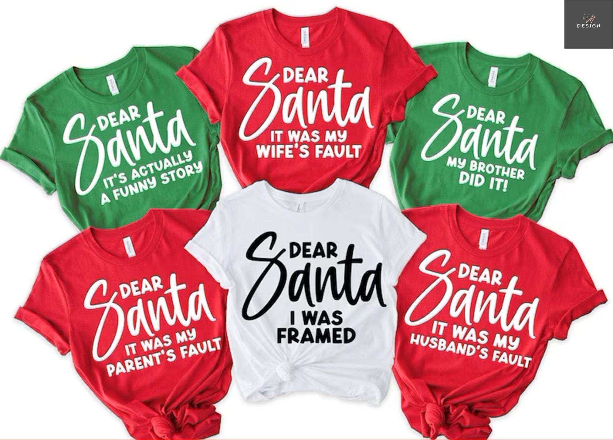 Dear Santa Family Christmas Shirt, Family Matching Christmas Shirts ...