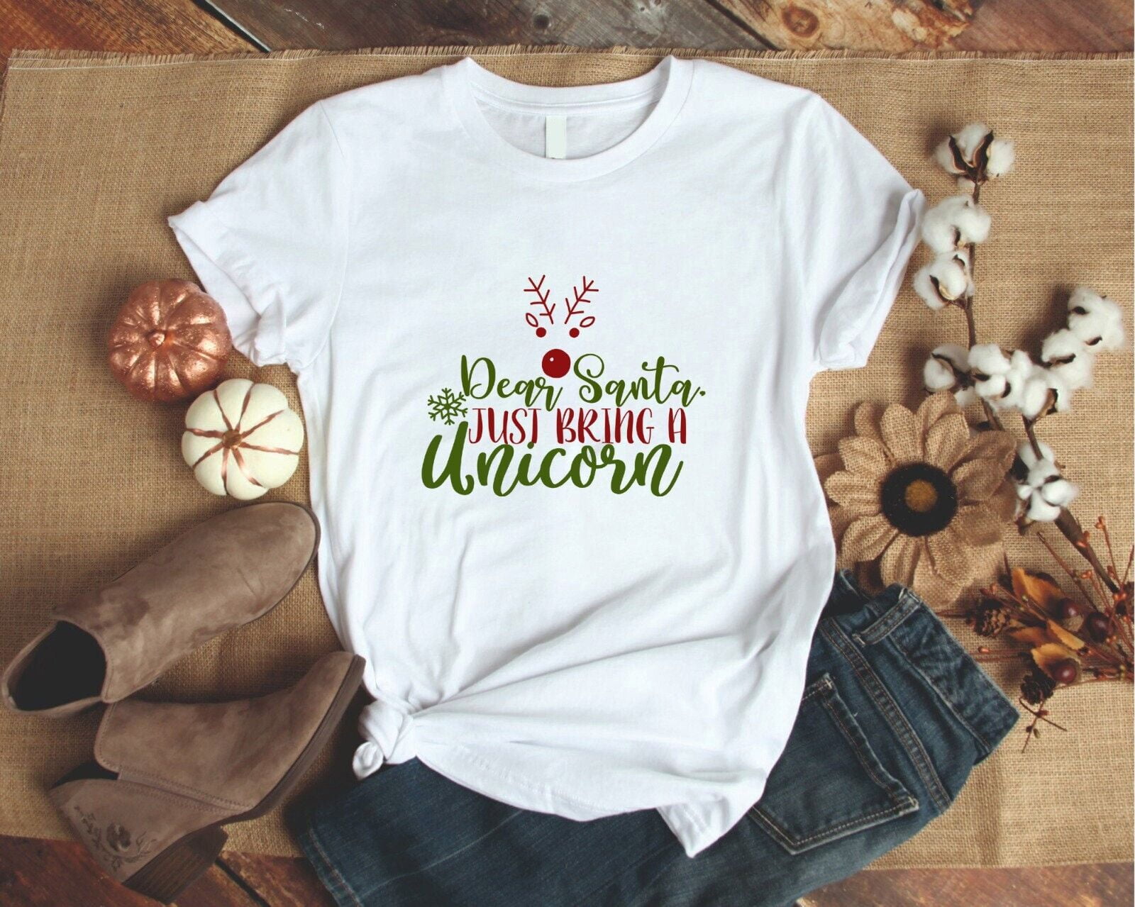 Dear Santa Just Bring A Unicorn Christmas Unisex T-Shirt in Various Colors - Walmart.com