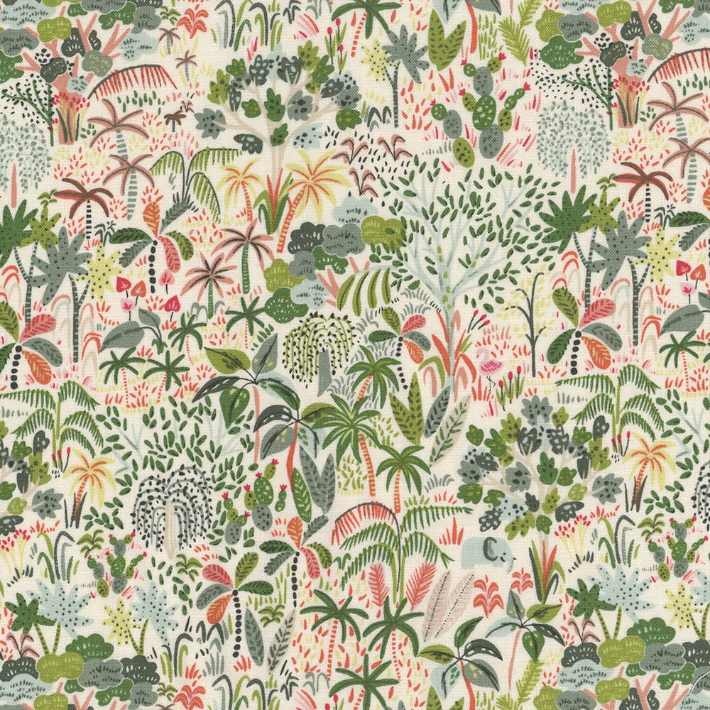 Dear Stella Designs Lion Around White Rainforest 100% Cotton Fabric ...