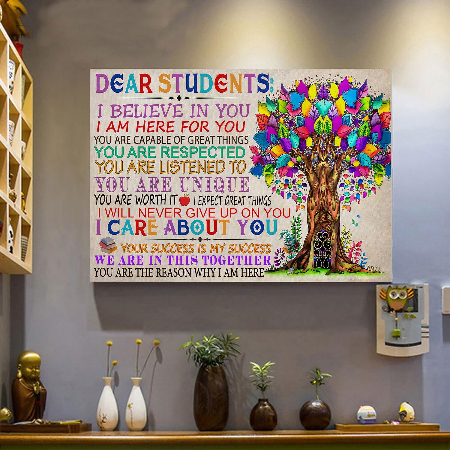 Dear Students Poster I Believe In You Colorfull Tree Classroom Poster ...