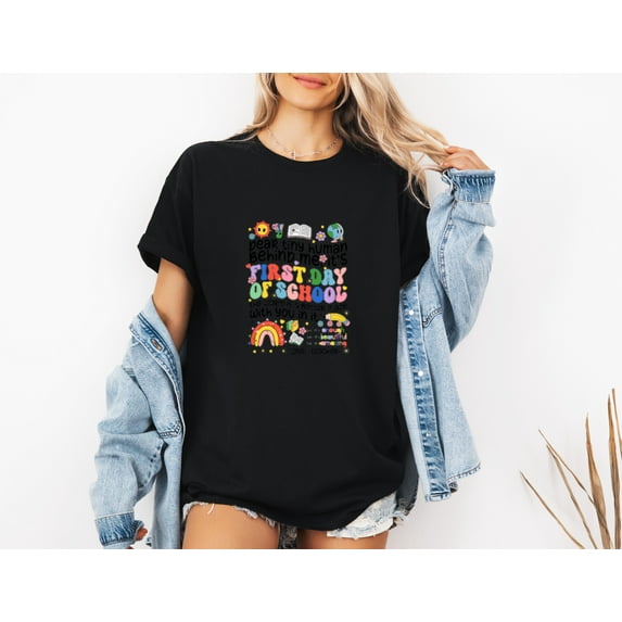 Dear Tiny Human Behind Me Funny First Day Of School Teacher Welcome Unisex T-Shirt - Walmart.com