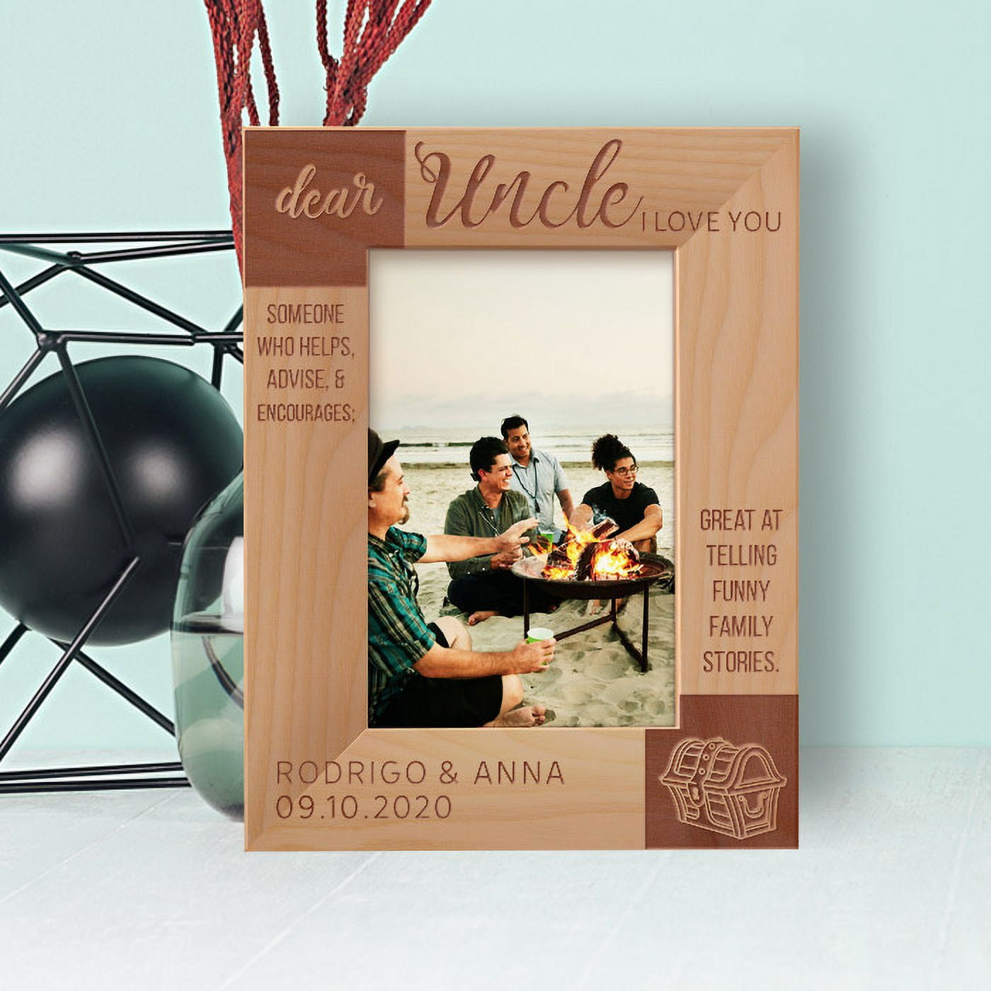Dear Uncle I Love You Personalized Wooden Frame 4" x 6" Brown (Vertical ...