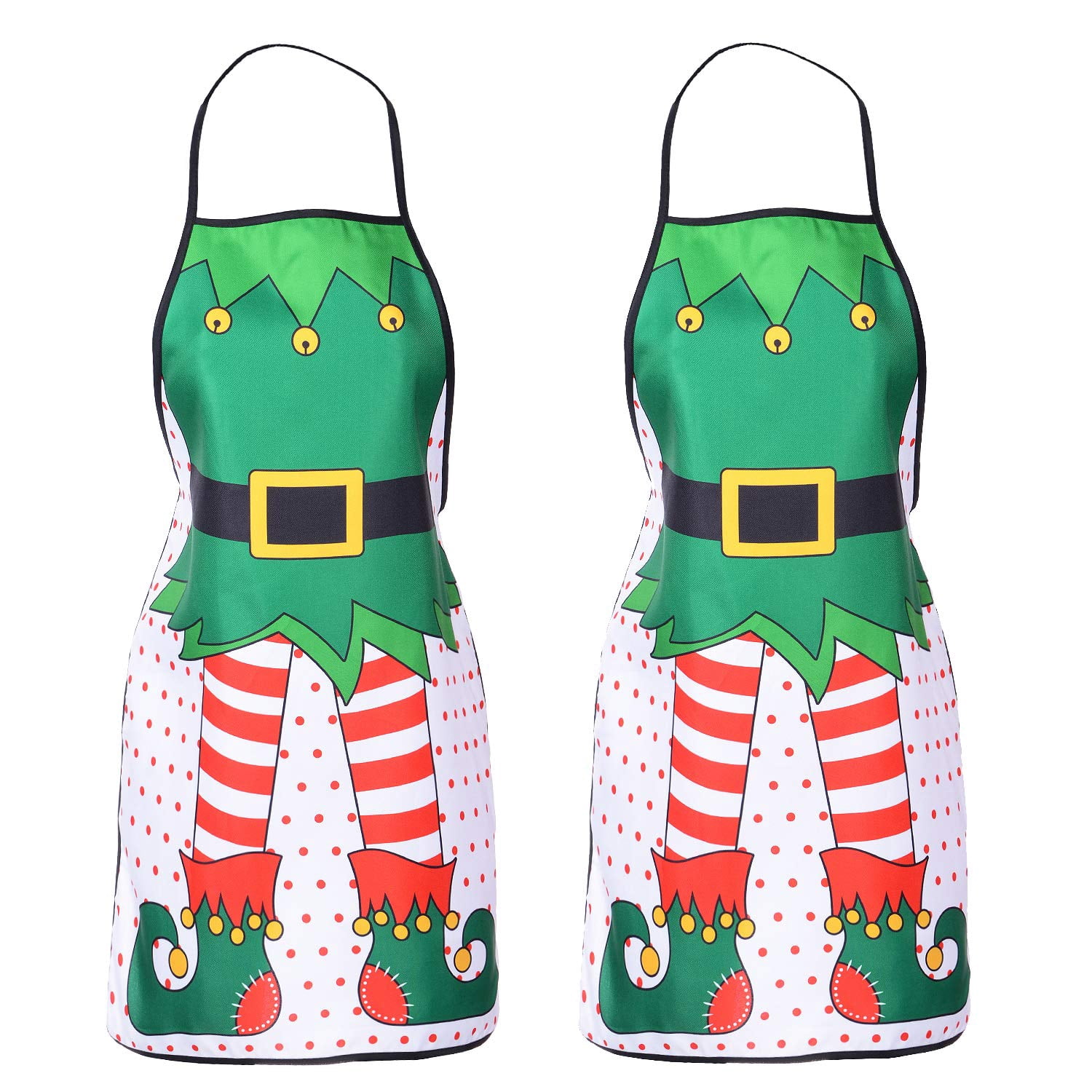 DearHouse 2 Pack Christmas Elf Apron, Cute Adjustable Kitchen Chef Bib ...