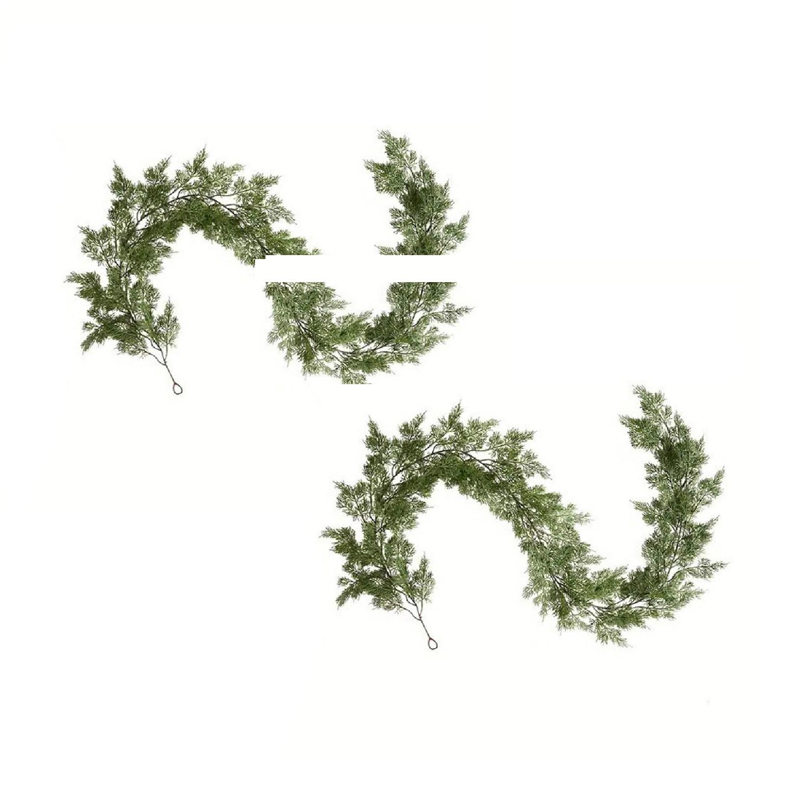 DearHouse 6.01Ft Christmas Garland Pine Cypress Artificial Greenery ...