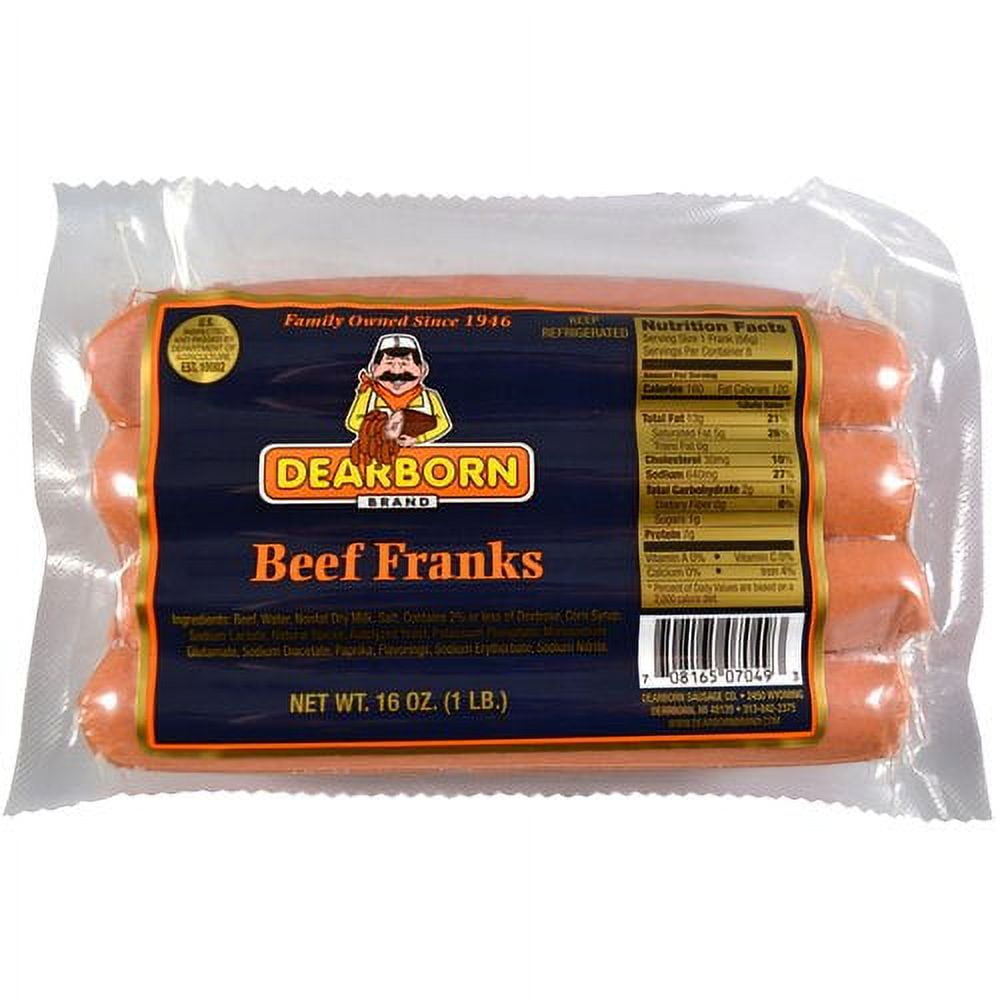 Dearborn Brand Beef Franks, 16 oz - Walmart.com