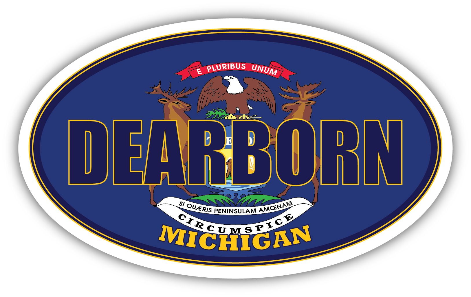 Dearborn City Michigan State Flag | MI Flag Wayne County Oval State ...
