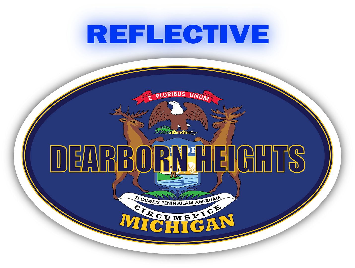 Dearborn Heights City Michigan State Flag | MI Flag Wayne County Oval ...