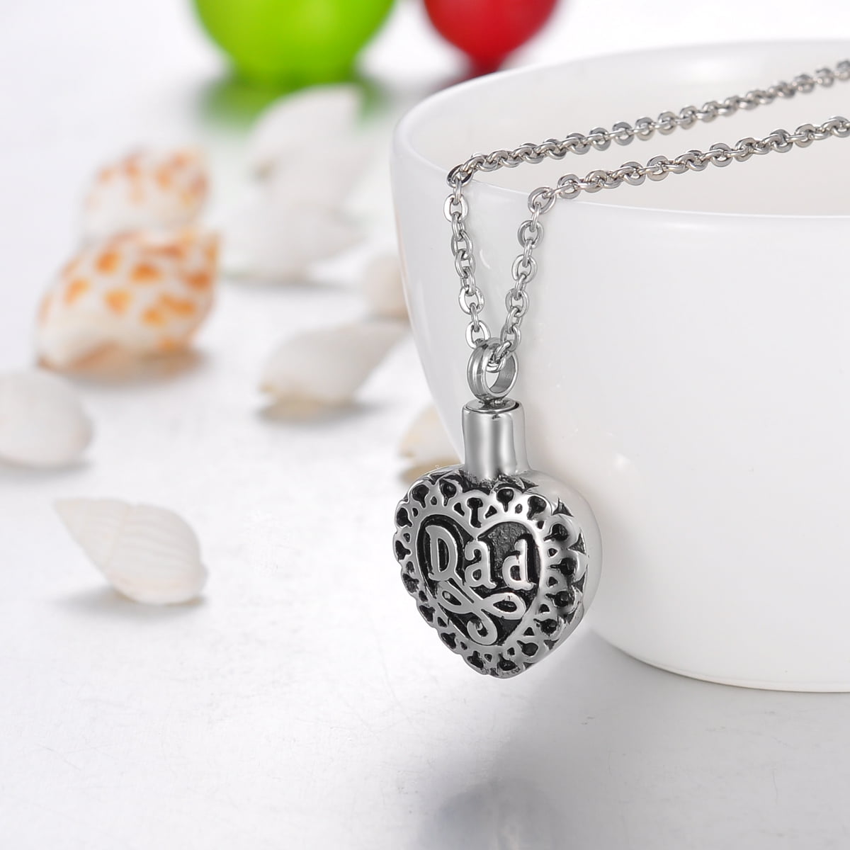 Dearest Dad Heart Cremation Jewelry Keepsake Pendant Memorial Urn ...