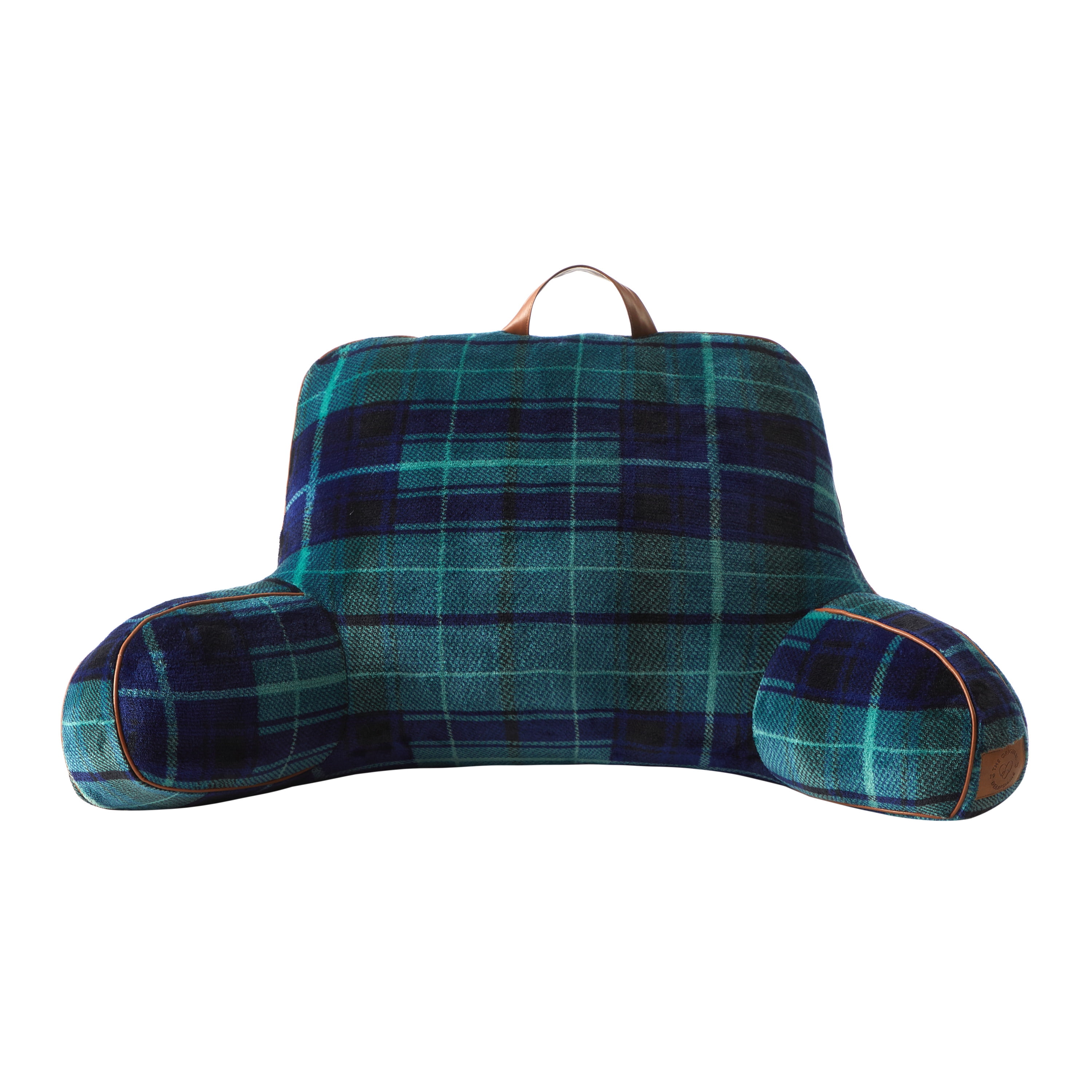Dearfoams Backrest with Leather Piping, Navy Plaid - Walmart.com