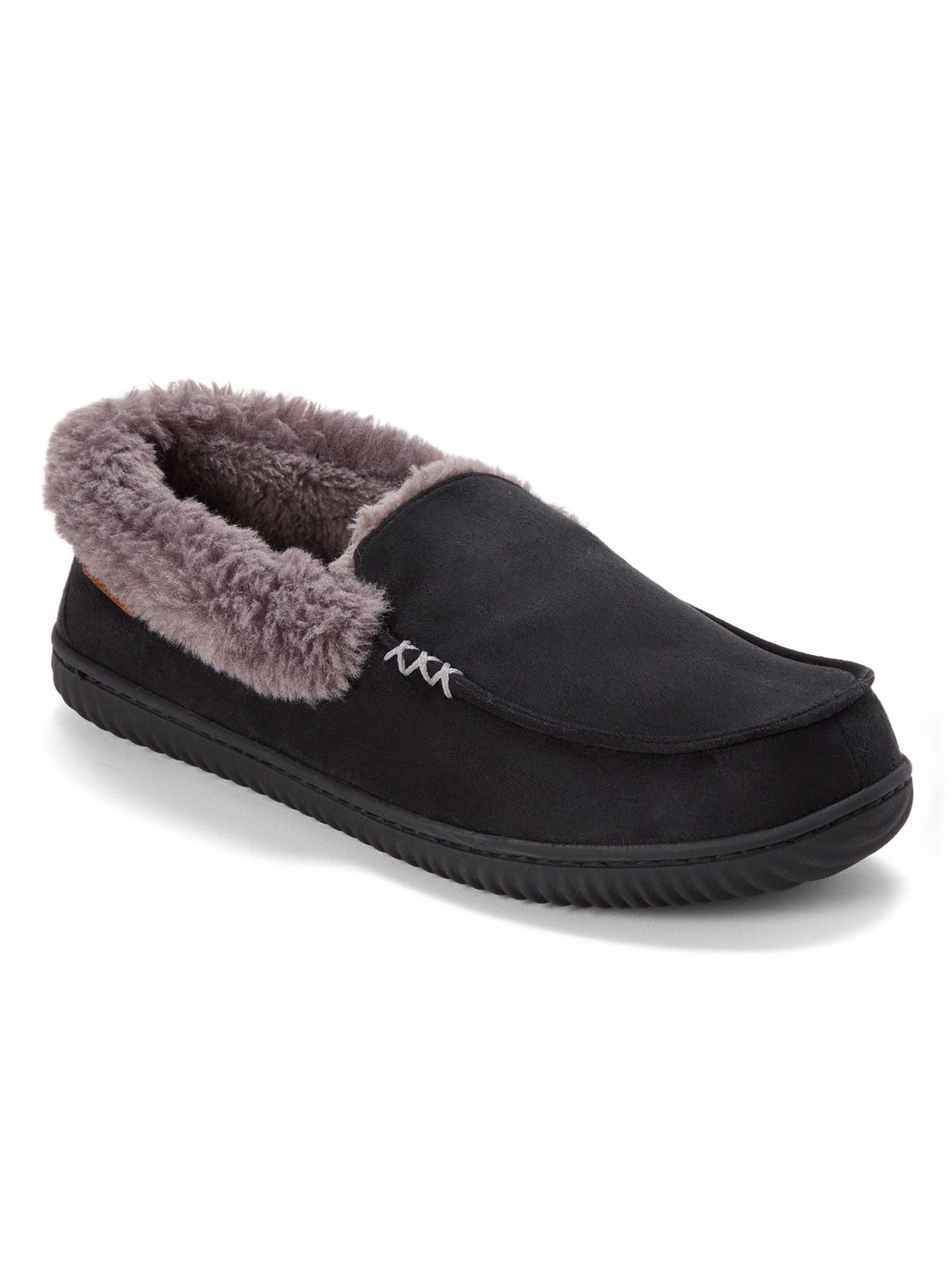 Dearfoams Cozy Comfort Men's Cuffed Moccasin Slippers - Walmart.com