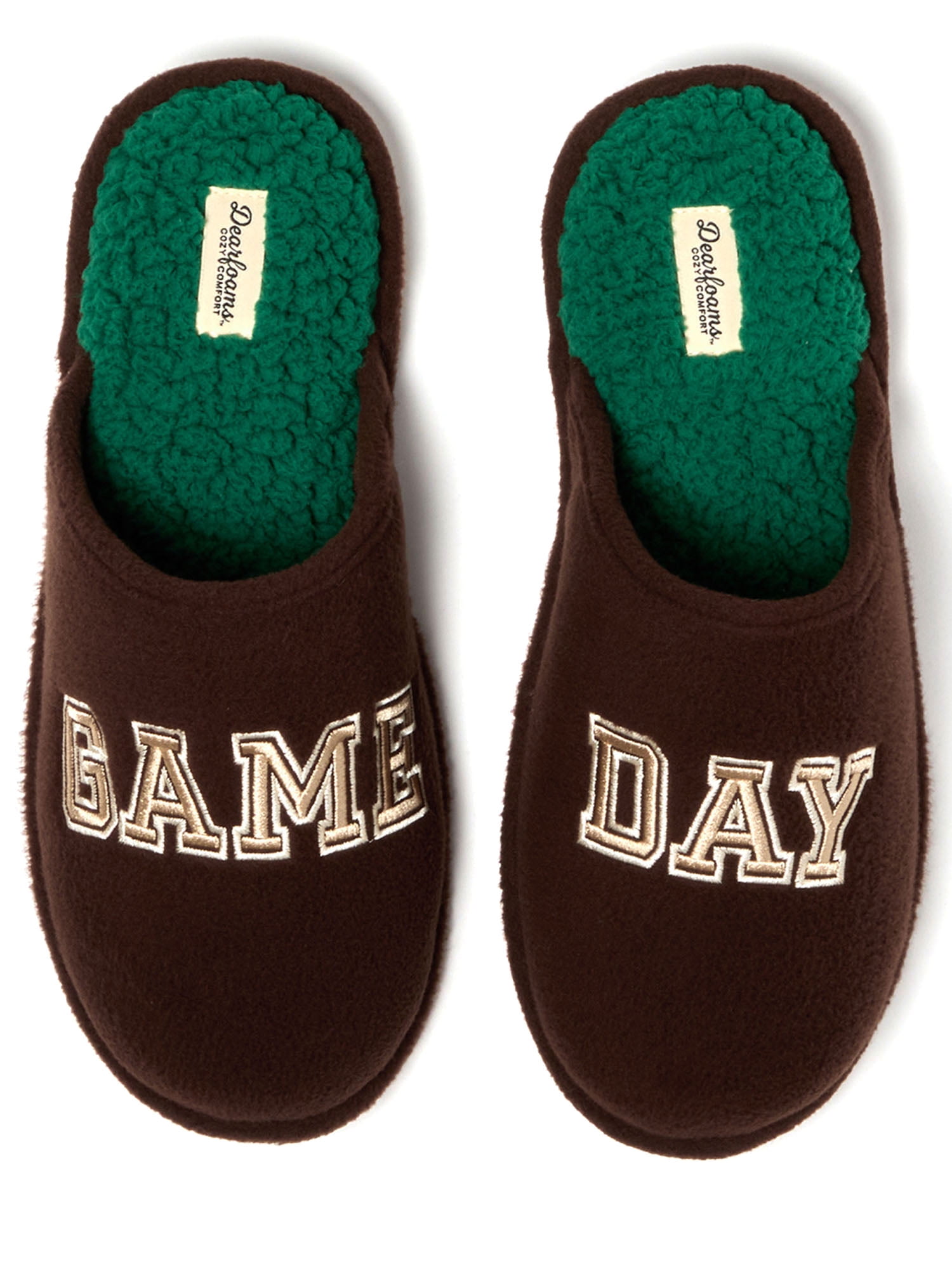 Dearfoams Cozy Comfort Men's Game Day Scuff Slippers - Walmart.com
