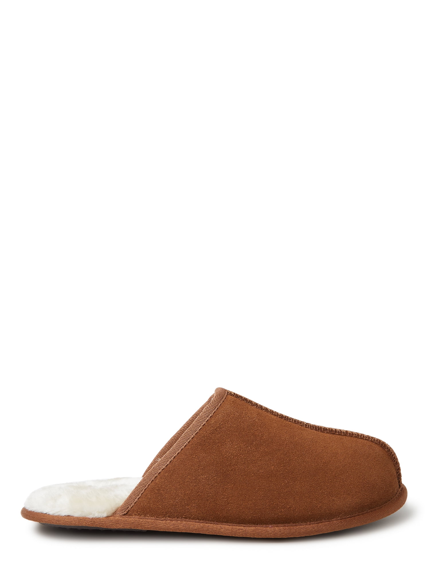 Dearfoams Cozy Comfort Men's Suede Scuff Slippers with Memory Foam ...