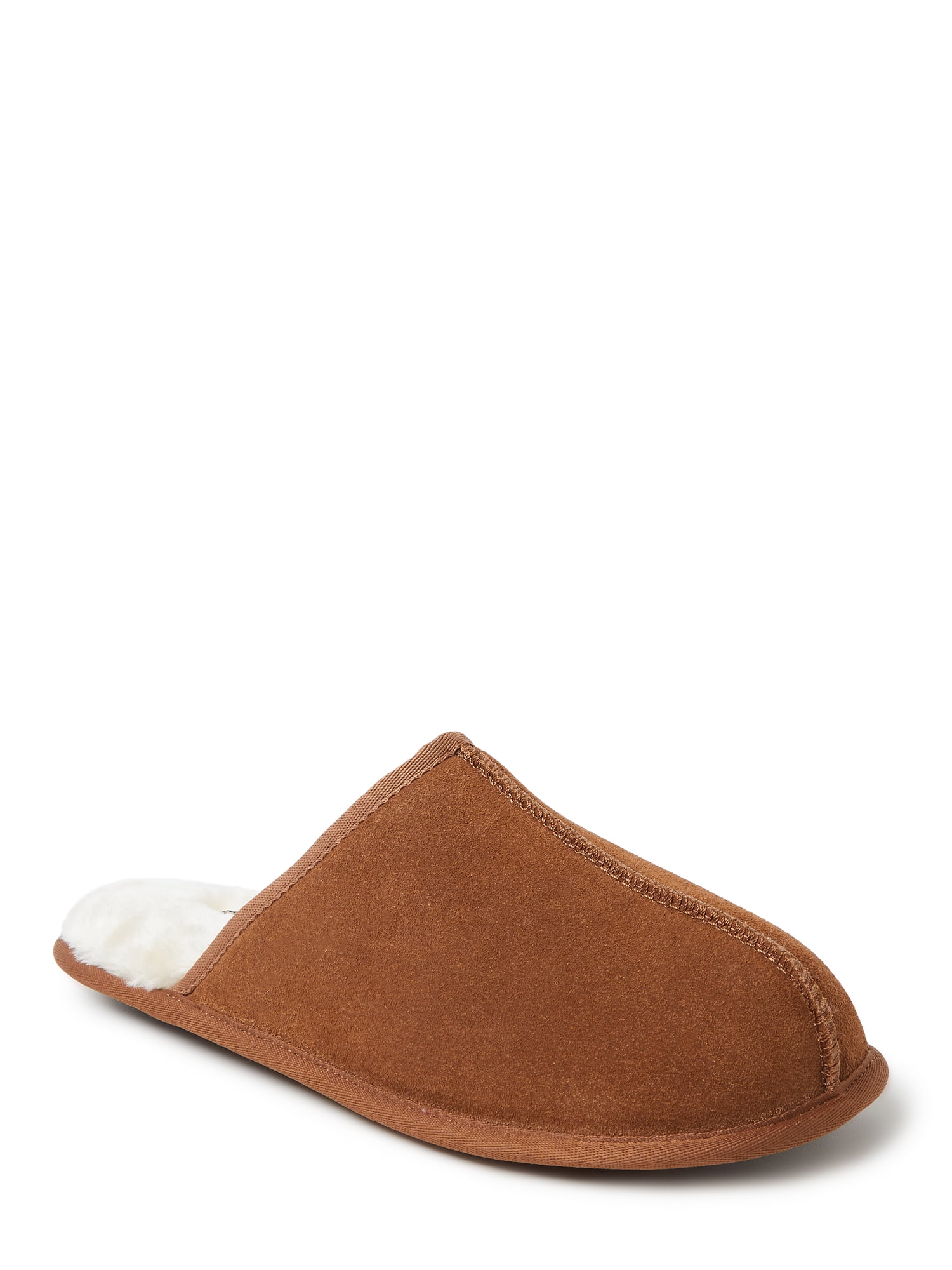 Dearfoams Cozy Comfort Men's Genuine Suede Classic Scuff Slippers ...