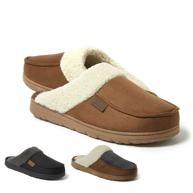 Dearfoams Cozy Comfort Men's Microsuede Moc Toe Scuff Slippers ...