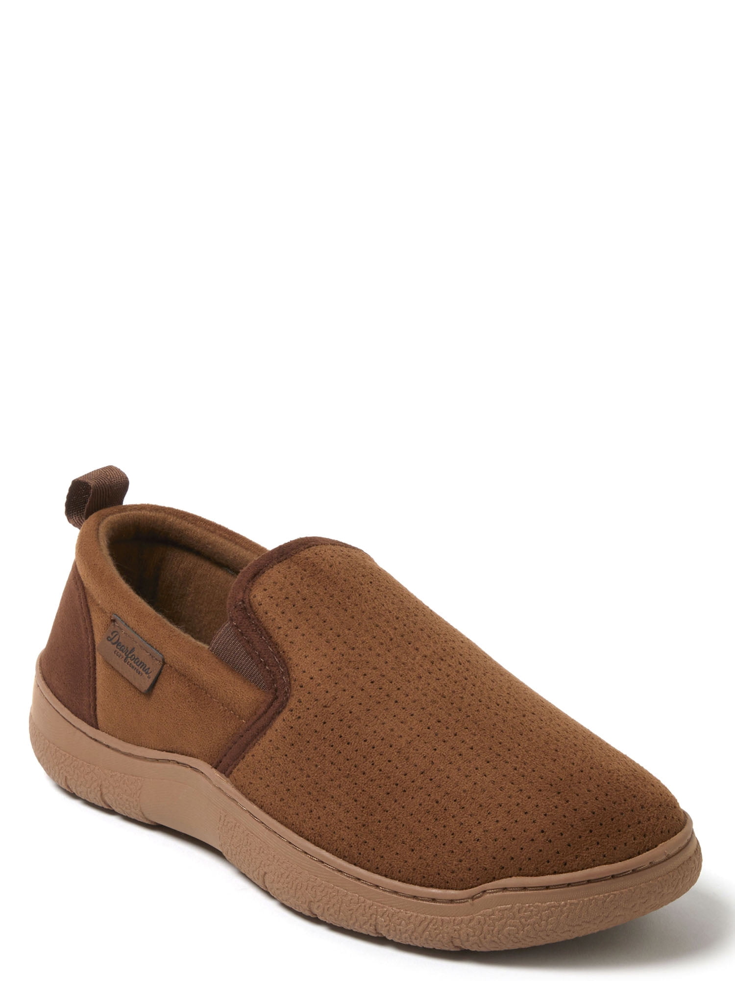 Dearfoams Cozy Comfort Men's Perf Microsuede Closed Back Withtwin Gore ...