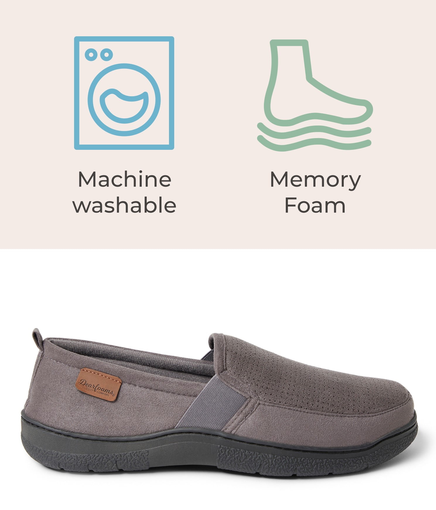 Dearfoams Cozy Comfort Perforated Microsuede Moc Toe Slippers - Walmart.com