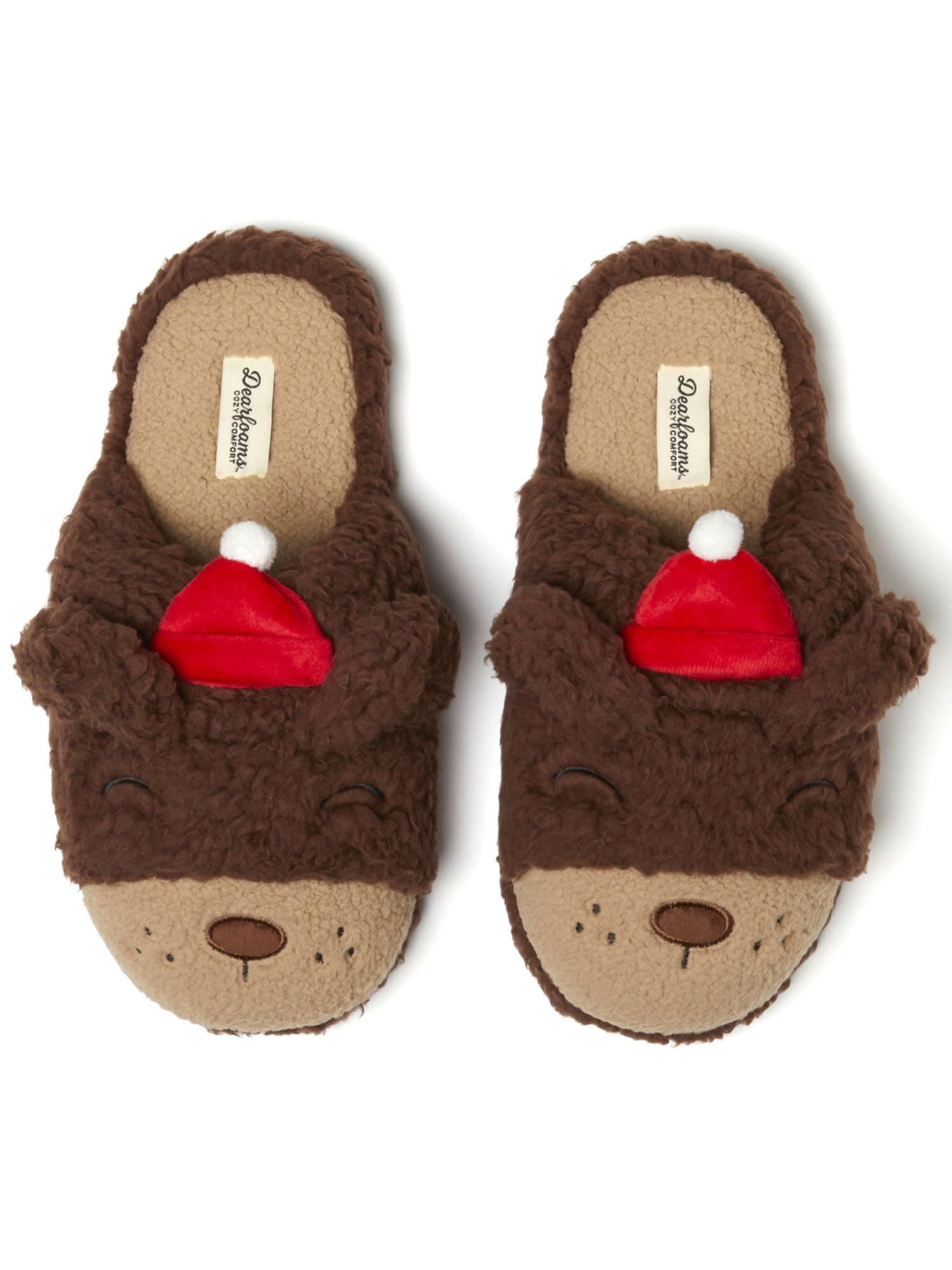 Dearfoams Cozy Comfort Unisex Critter Snowbear Scuff Slippers - Walmart.com