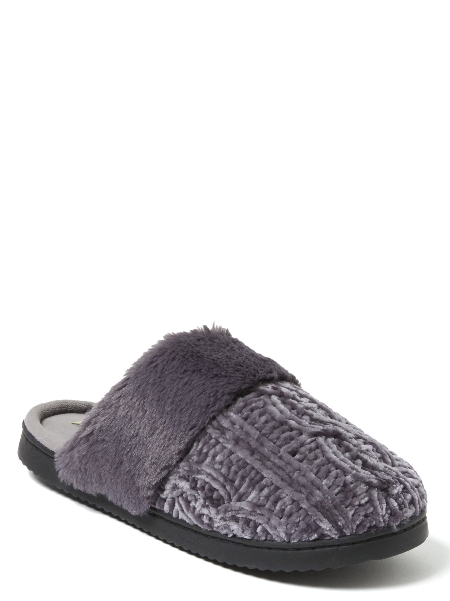 Dearfoams Cozy Comfort Women's Cable Knit Chenille Scuff Slippers ...