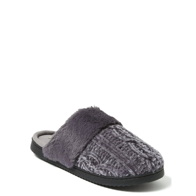 Dearfoams Cozy Comfort Women's Cable Knit Chenille Scuff Slippers ...