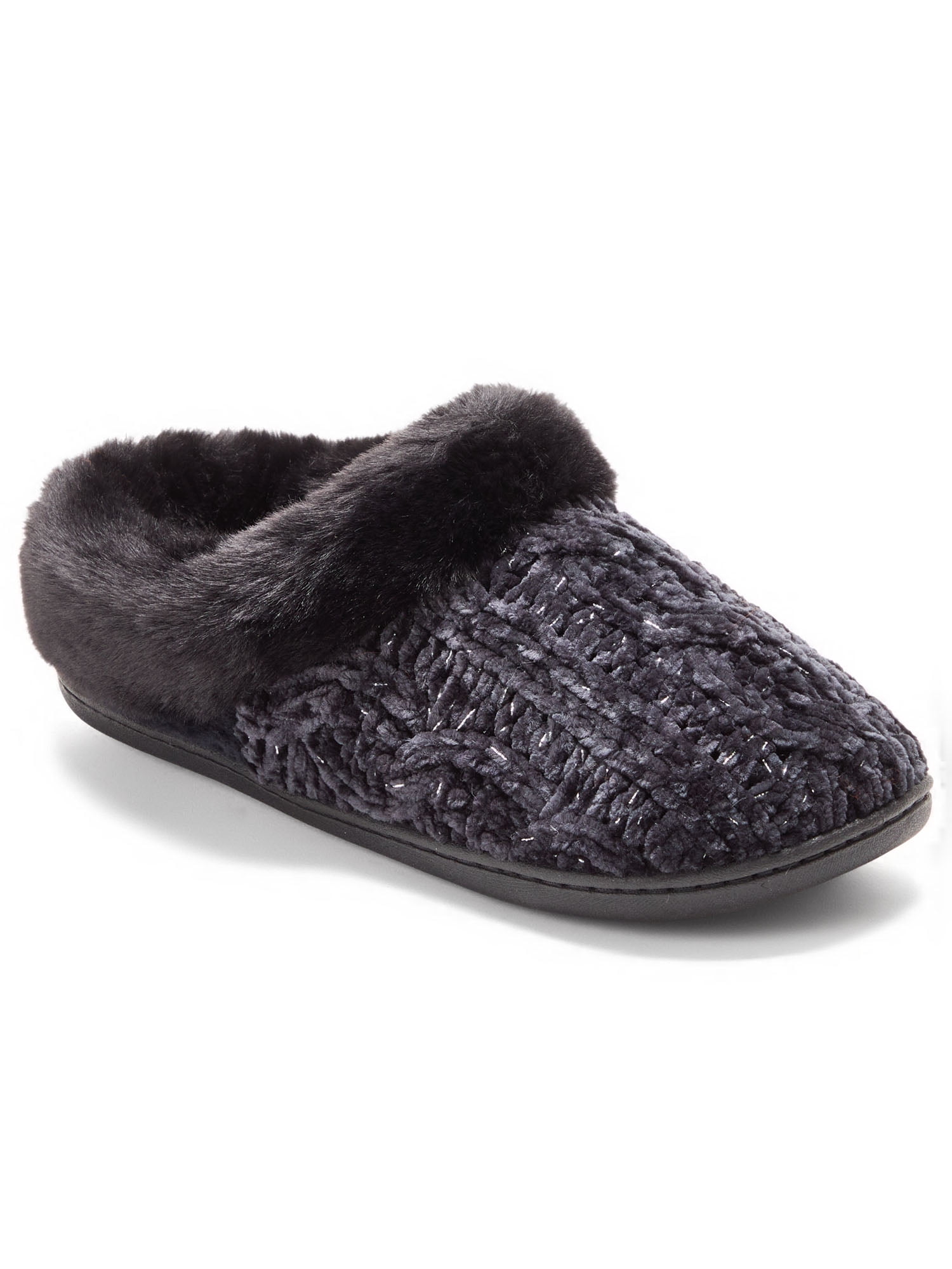 Dearfoams Cozy Comfort Women's Luxe Chenille Knit Clog Slippers ...