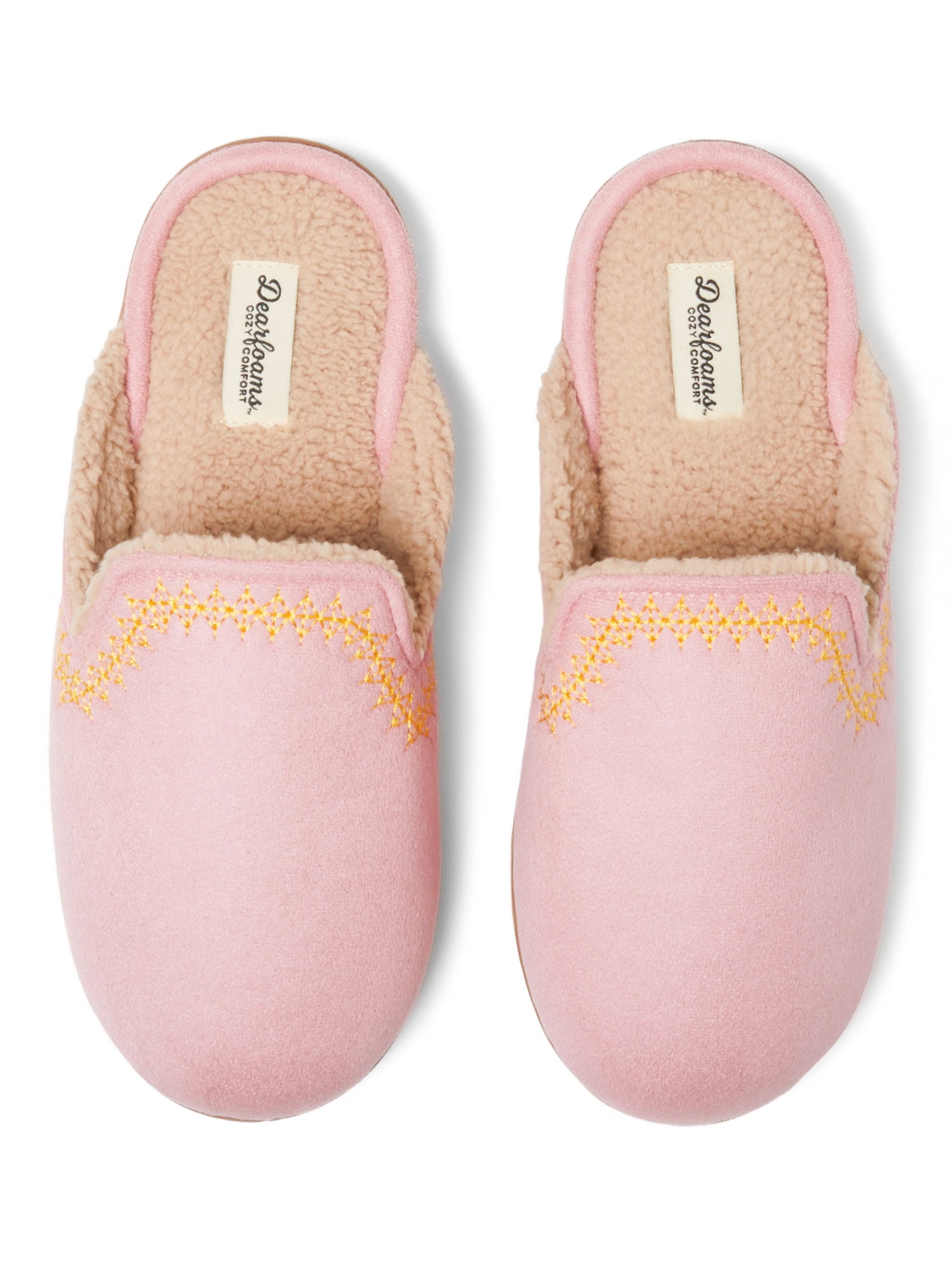 Dearfoams Cozy Comfort women's Embroidered Clog Slippers - Walmart.com